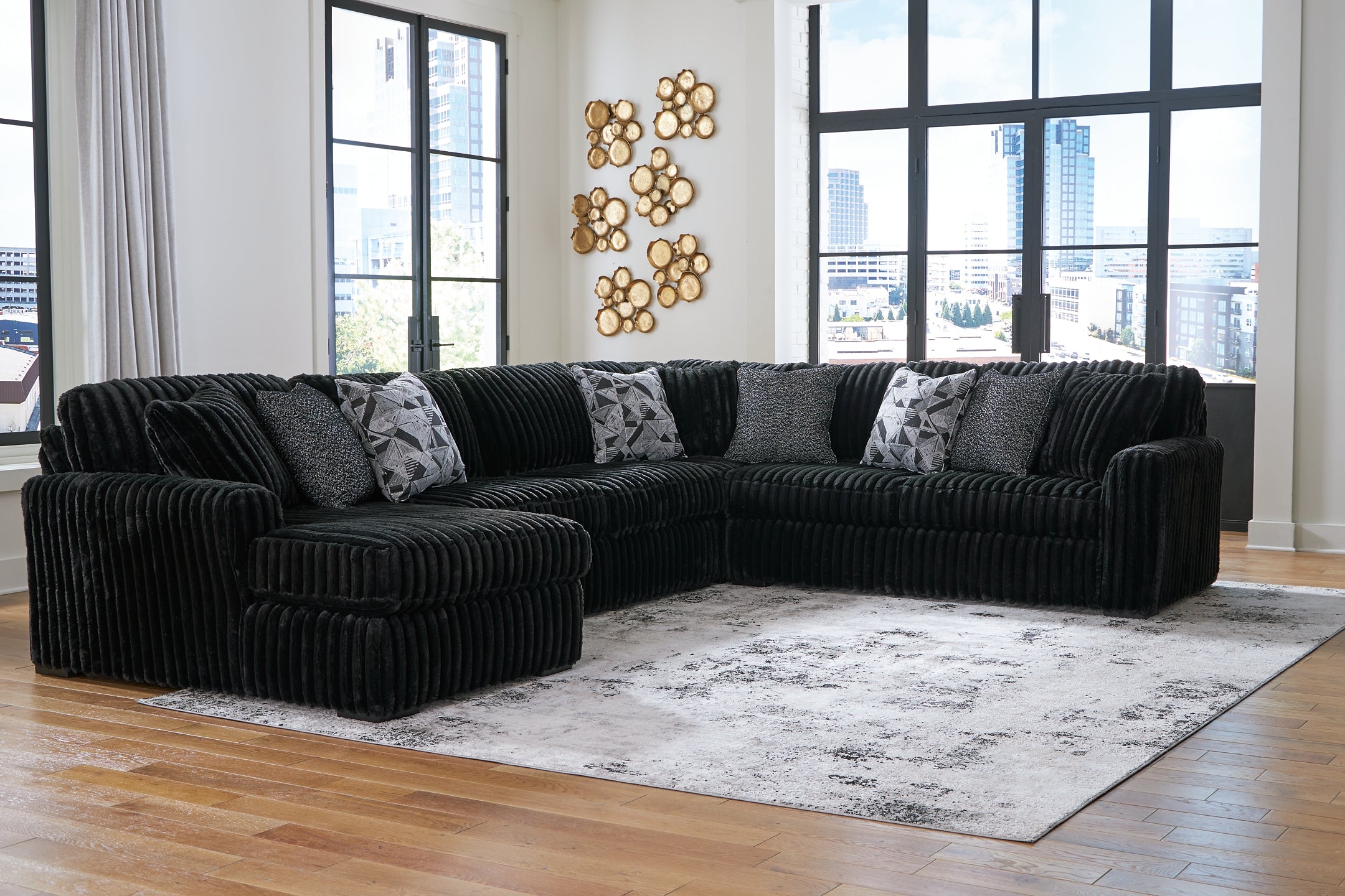 Midnight-Madness 4-Piece Sectional with Chaise – Taylor's Furniture